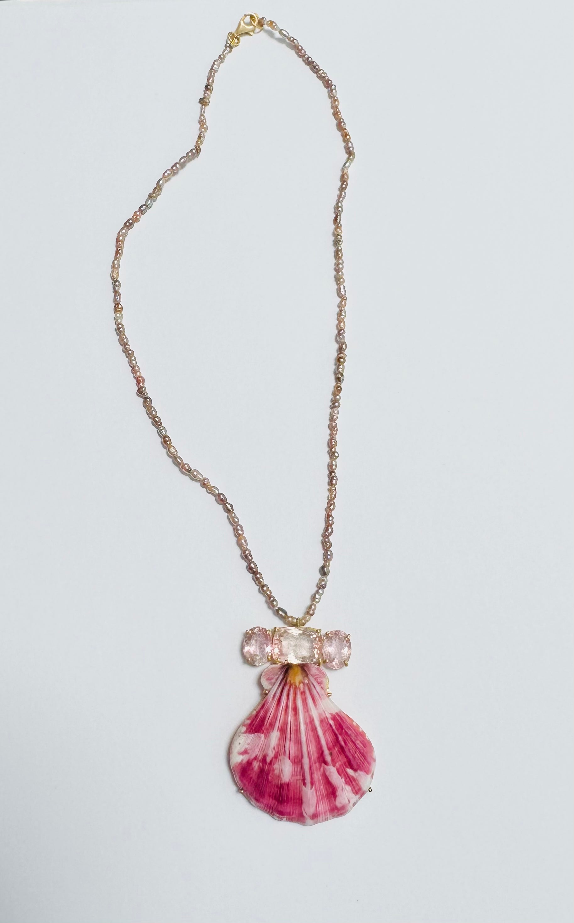 Baja Pearls with Pink Tourmaline and Shell – Marisa Klass